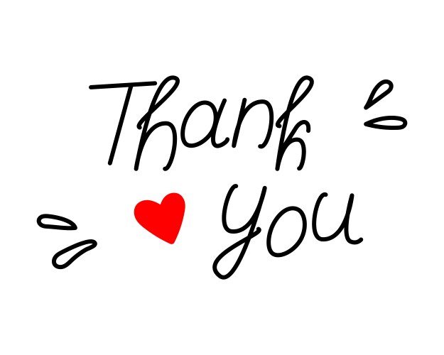 Thank You Thanks Handwriting Lettering Royalty Free Vector