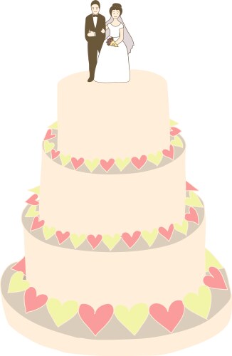 Realistic wedding cake Royalty Free Vector Image