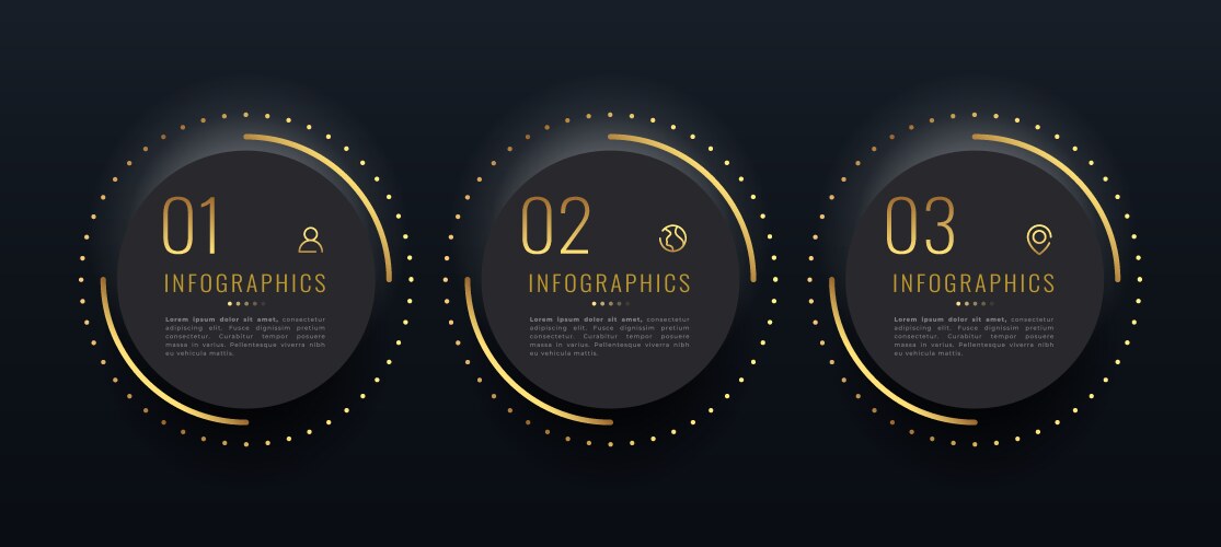 Geometric style three step infographic process Vector Image