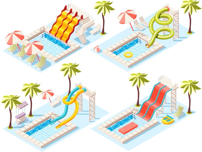 Isometric Waterpark Vector Images (over 170)