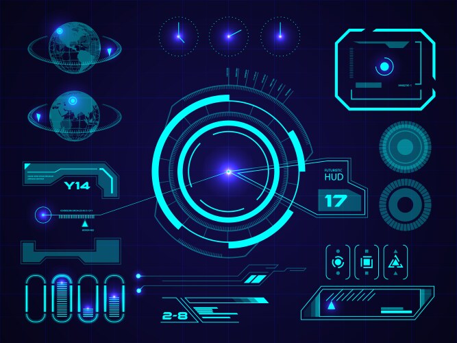 Sci fi ui hud web futuristic elements modern Vector Image
