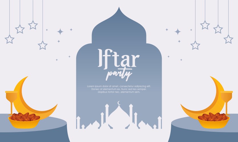Iftar party celebration concept flyer Royalty Free Vector