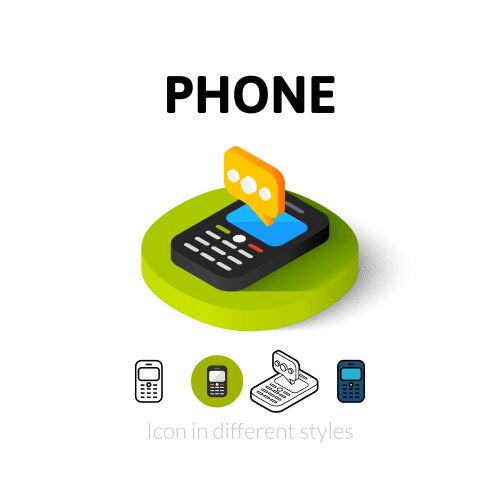 Phone icon in different style Royalty Free Vector Image