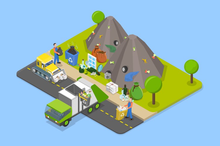 3d isometric flat of zero Royalty Free Vector Image