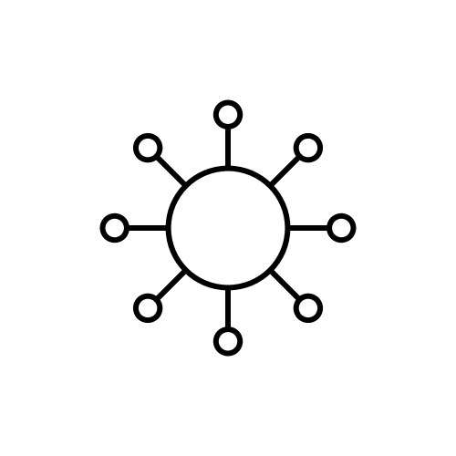 Centralized icon set enterprise data hub symbol Vector Image