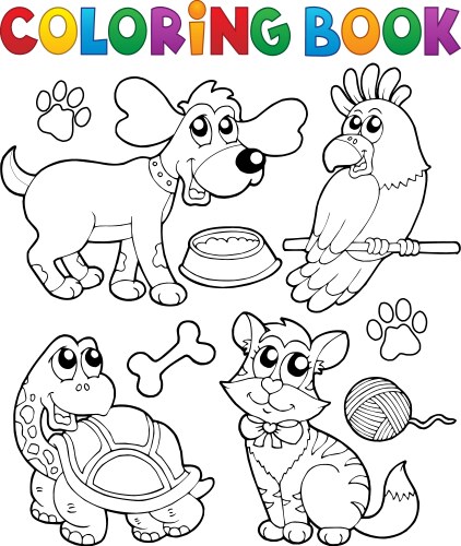 Coloring book family collection 1 Royalty Free Vector Image