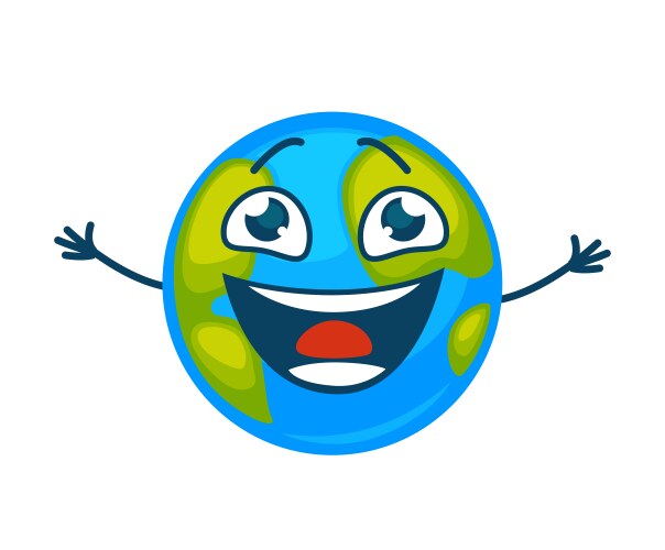 Happy earth planet cartoon Royalty Free Vector Image