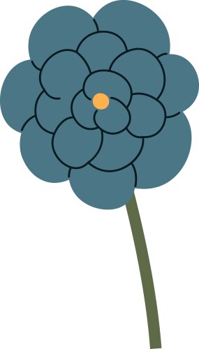 Flower on stem doodle Royalty Free Vector Image