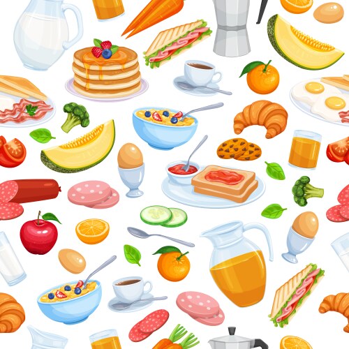 Breakfast Set Royalty Free Vector Image Vectorstock