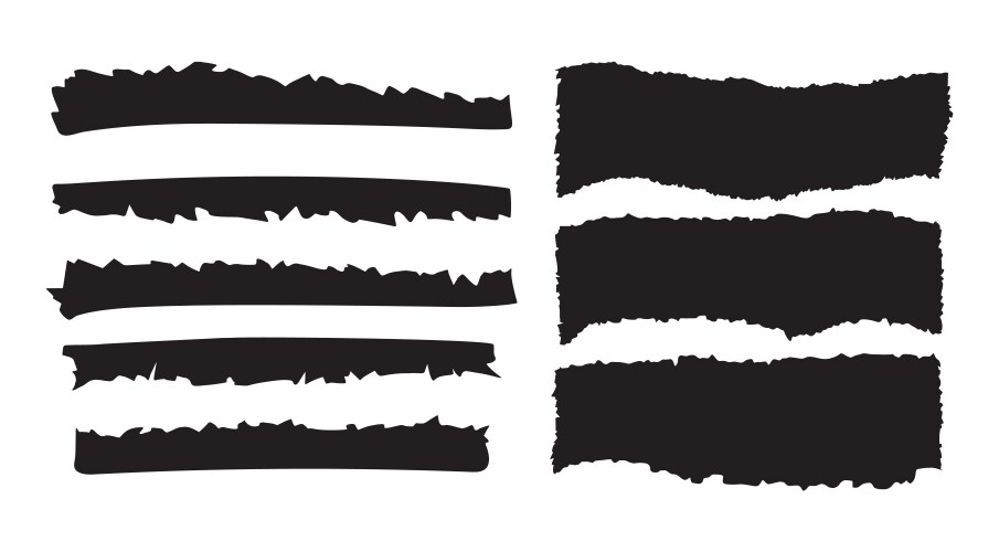 Jagged edge rectangle shapes frames torn paper Vector Image