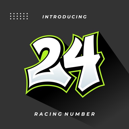 Premium decal racing number template Royalty Free Vector