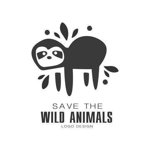 Save the red panda logo design protection of wild Vector Image
