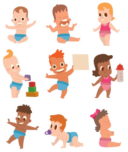 Baby development child growth milestones Vector Image