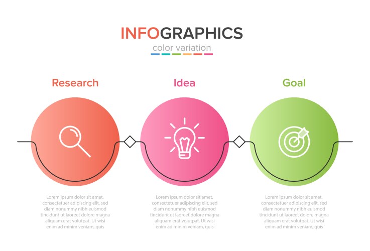 Concept arrow business model with 3 successive Vector Image