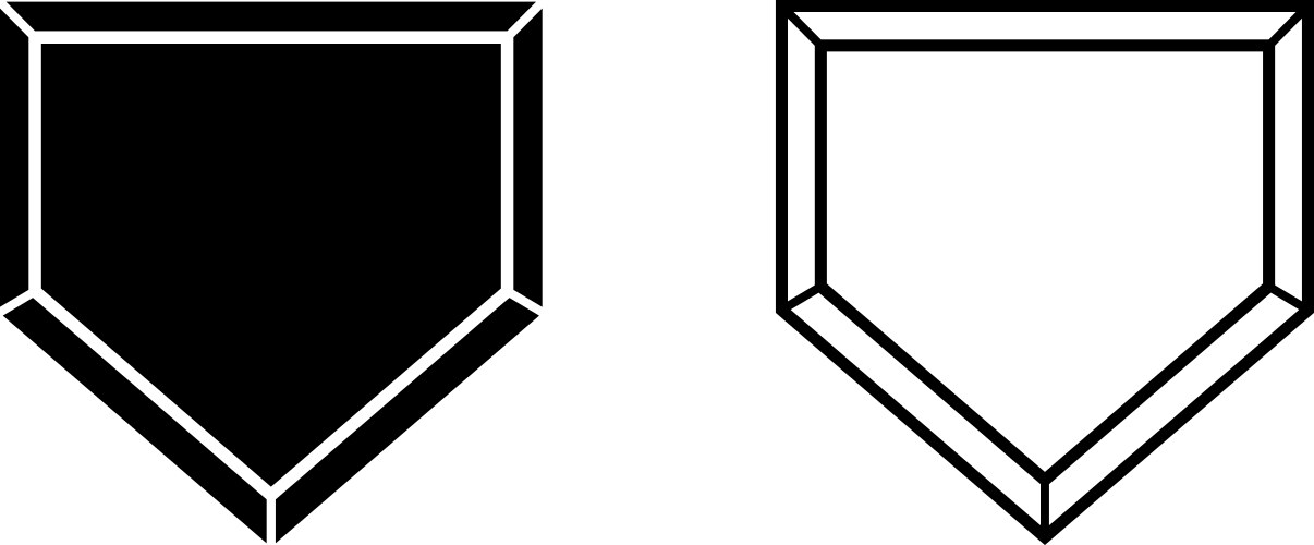 Baseball home plate icon template Royalty Free Vector Image