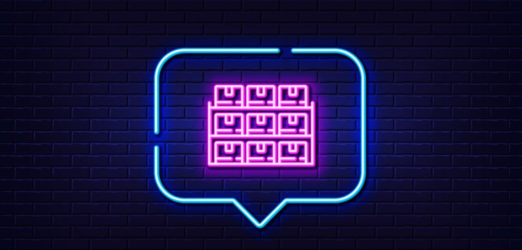 Boxes shelf line icon warehouse inventory sign Vector Image