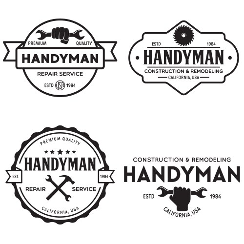 Handyman icon and logo Royalty Free Vector Image