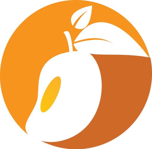 Mango logo flat design Royalty Free Vector Image