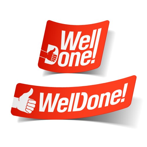 Tick mark fingers hands shows all ok well done Vector Image