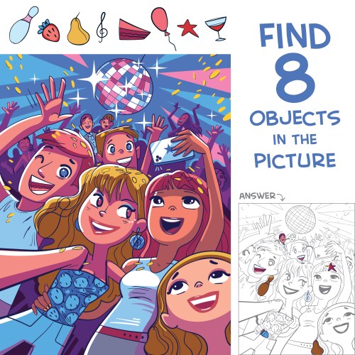 Find 10 hidden objects game Royalty Free Vector Image