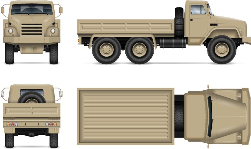 Military truck isolated on white Royalty Free Vector Image