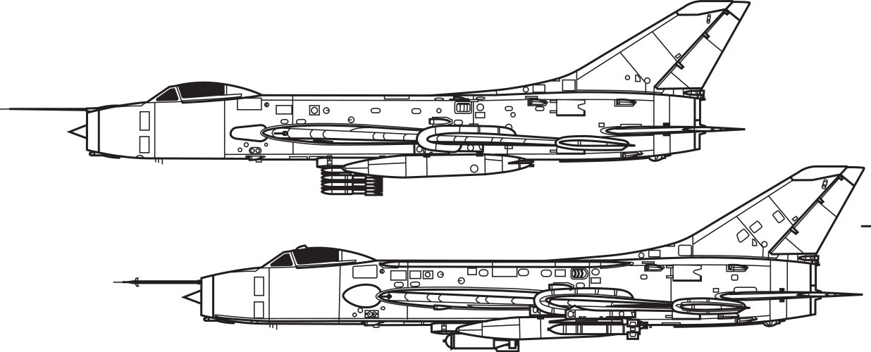 Sukhoi su-7b fitter-a fighter-bomber aircraft Vector Image