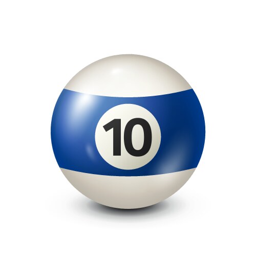 Pool ball with angry face blue color number 10 Vector Image