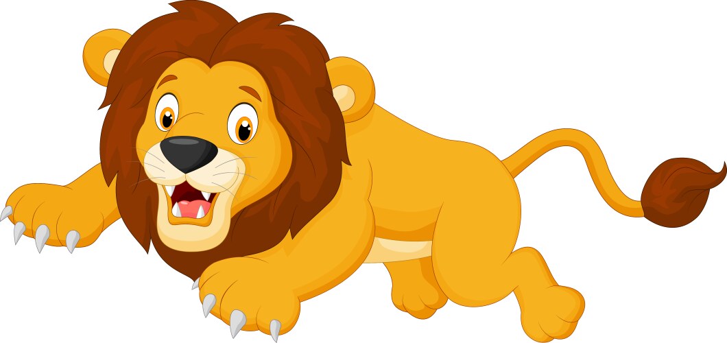 Lion jumping silhouette side retro Royalty Free Vector Image