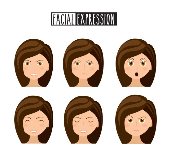 Different facial expressions Royalty Free Vector Image