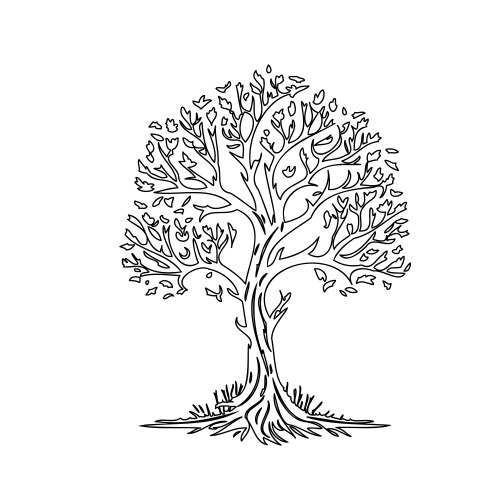 Maple tree nature outline sketch Royalty Free Vector Image