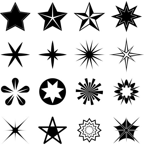 Linear stars set Royalty Free Vector Image - VectorStock