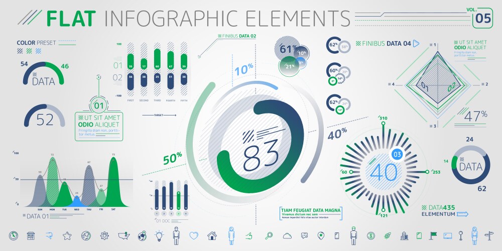 Corporate infographic elements collection Vector Image