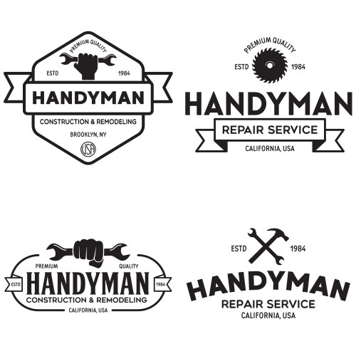 Handyman labels badges emblems and design elements