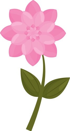 Single flower in pink color Royalty Free Vector Image