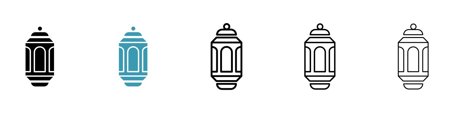 Ramadan lantern icon set arabic heritage kerosene Vector Image