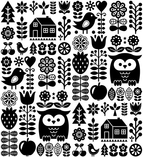 Finnish folk art pattern - scandinavian nordic Vector Image