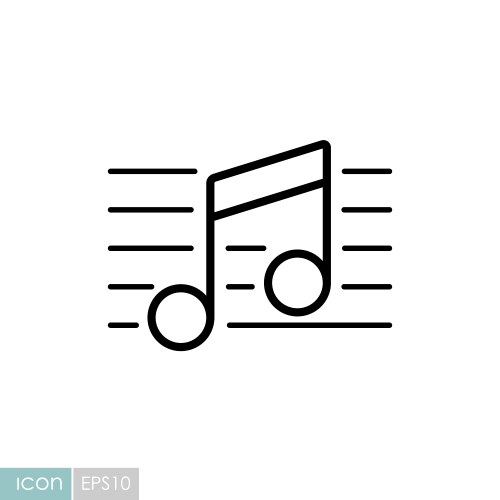 Stave and music notes isolated icon melody Vector Image