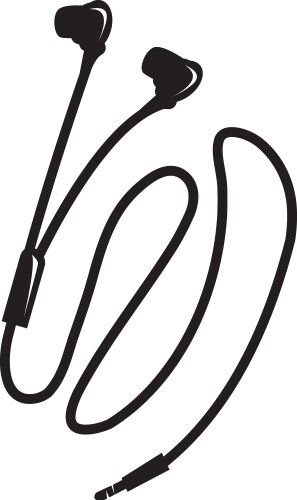 Graphic flat design drawing earphones earbud type Vector Image