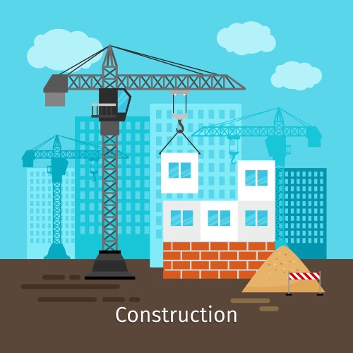 Construction site in paper Royalty Free Vector Image