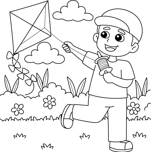 Spring bird house isolated coloring page for kids Vector Image