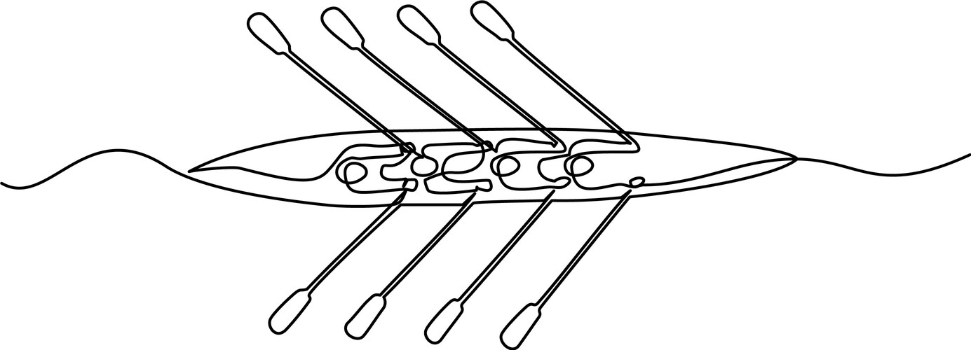 Team rowing Royalty Free Vector Image - VectorStock