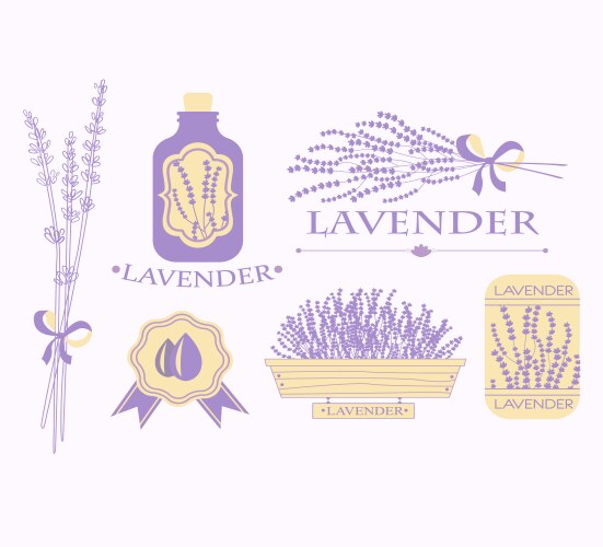 Label with lavender Royalty Free Vector Image - VectorStock