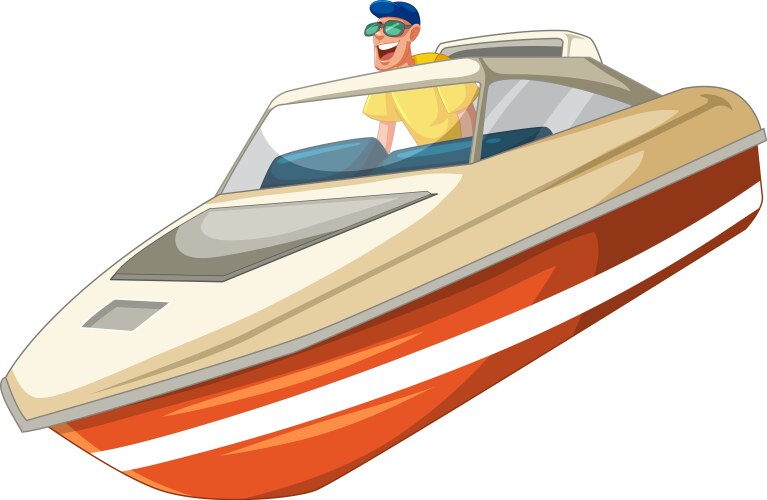 Colorful of a man driving speedboat Royalty Free Vector