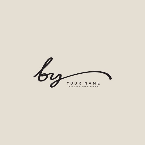 Bf signature logo - handwritten template Vector Image