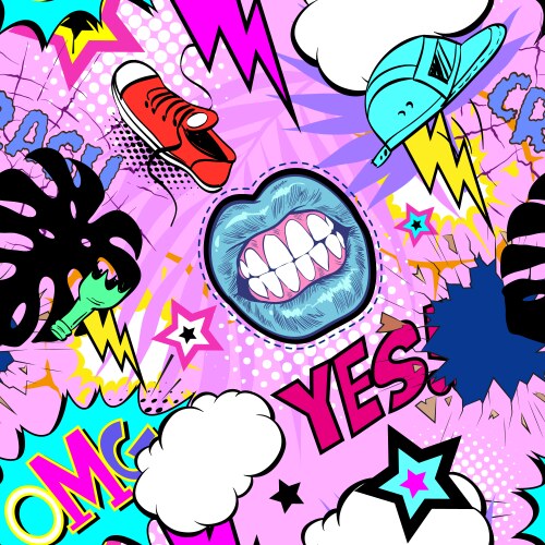 Seamless pattern backgrounds comic book style Vector Image