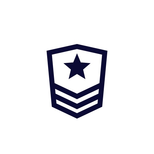 First sergeant 1sg soldier military rank insignia Vector Image