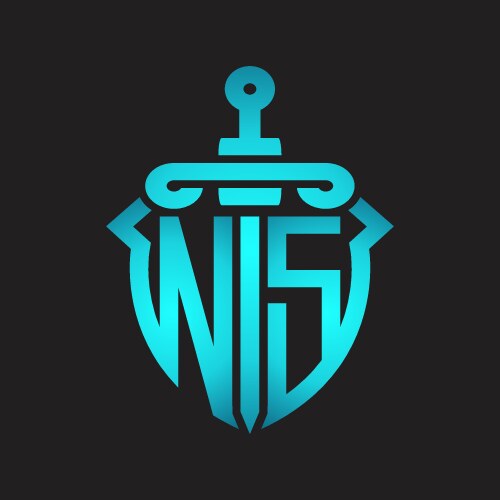 Ns logo monogram with back drop shape design Vector Image