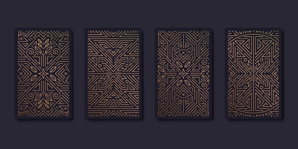 Decorative tarot cards covers magic mystical Vector Image