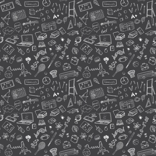 Back to school doodles in chalkboard background Vector Image