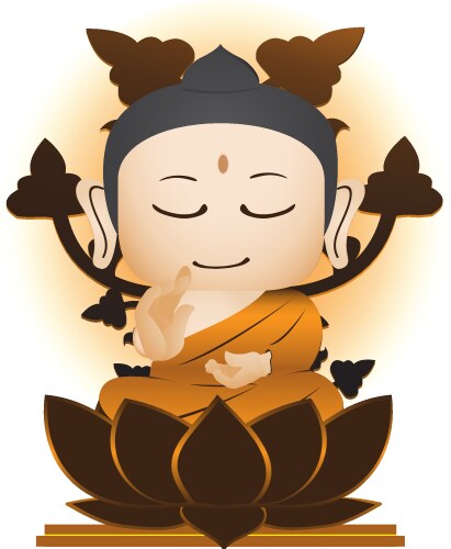 Buddha cartoon Royalty Free Vector Image - VectorStock